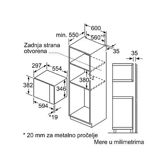 BOSCH BFL520MB0 UGRADNA MIKROTALASNA RERNA CENA