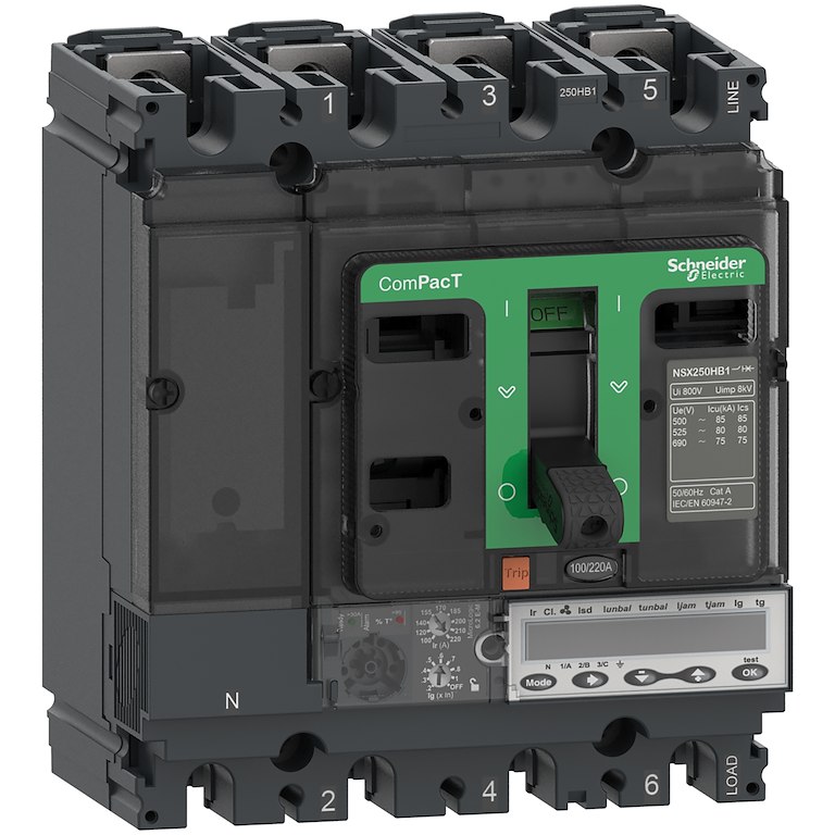 C25W36M220 PREK. NSX250HB2 100KA AC 3P3D 220A MicroLogic 6.2EM