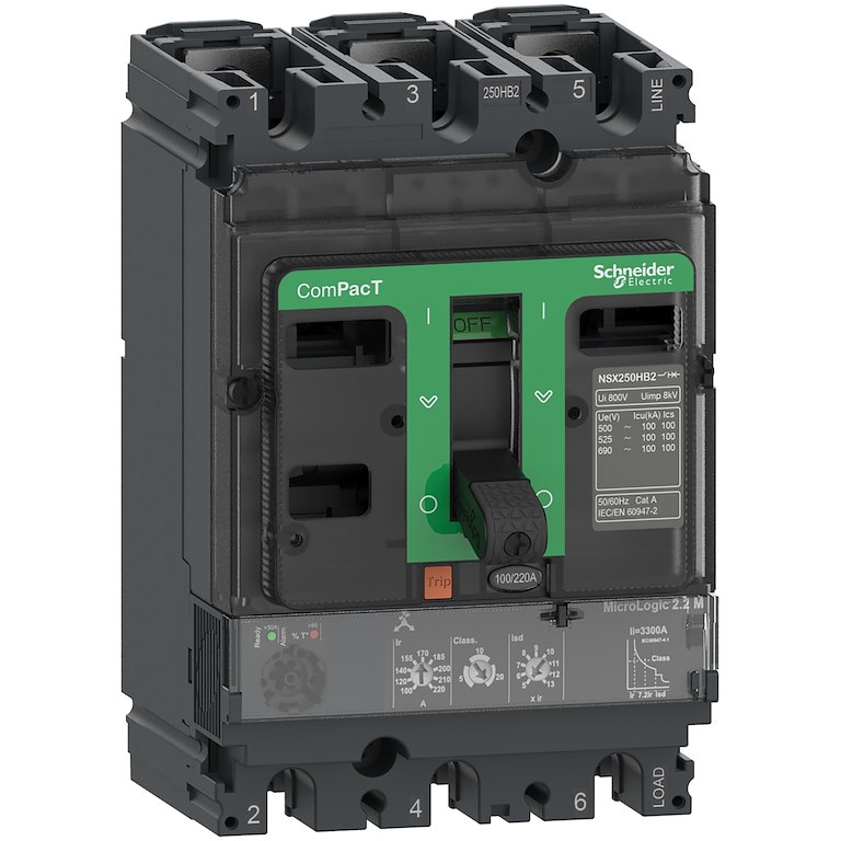 C10R32M025 PREKIDAČ NSX100R 200kA AC 3P 25A MicroLogic 2.2 M