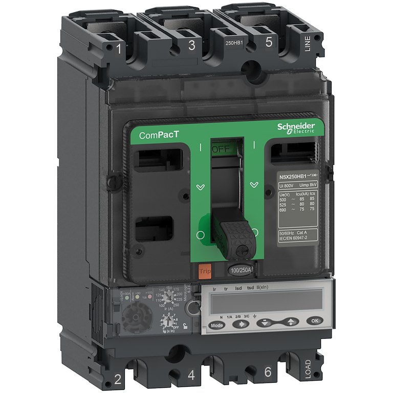 C25W36E250 PREKIDAČ NSX250HB2 100kA AC 3P 250A MicroLogic 6.2E