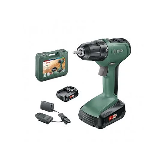 BOSCH ZELENI ALAT UNIVERSAL DRILL 18 AKUMULATORSKA BUŠILICA 2 X 1,5 AH + AL 1810 CV U KOFERU CENA