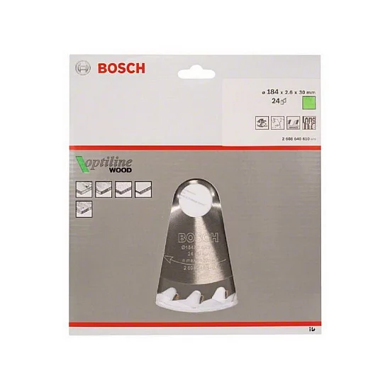 BOSCH LIST KRUŽNE TESTERE OPTILINE WOOD 184 X 30 X 2.6 MM. 24 CENA