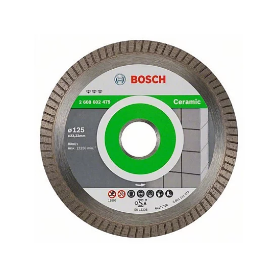 BOSCH DIJAMANTSKA REZNA PLOČA BEST FOR CERAMIC EXTRA-CLEAN TURBO 2608602479, 125 X 22,23 X 1,4 X 7 MM CENA