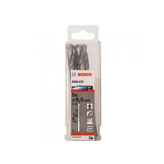 BOSCH BURGIJA ZA METAL HSS-CO, DIN 338 9,5 X 81 X 125 MM PAKOVANJE OD 5 KOMADA CENA