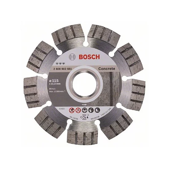 BOSCH DIJAMANTSKA REZNA PLOČA BEST FOR CONCRETE 2608602651, 115 X 22,23 X 2,2 X 12 MM CENA