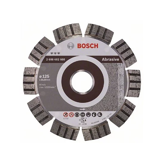BOSCH DIJAMANTSKA REZNA PLOČA BEST FOR ABRASIVE 2608602680, 125 X 22,23 X 2,2 X 12 MM CENA