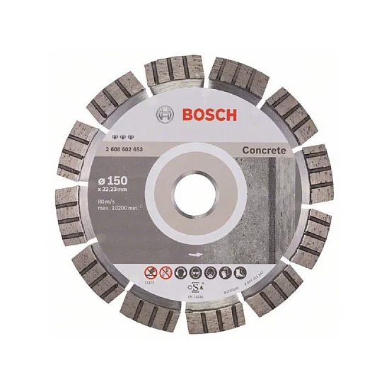 BOSCH DIJAMANTSKA REZNA PLOČA BEST FOR CONCRETE 2608602653, 150 X 22,23 X 2,4 X 12 MM CENA