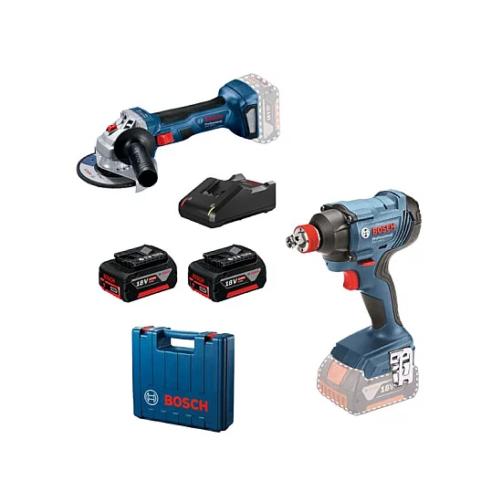 BOSCH PLAVI ALAT AKUMULATORSKI SET GDX 180-LI + GWS 180-LI, 18V, 2X4,0 AH, 0615990N1U
