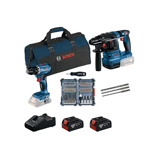BOSCH PLAVI ALAT SET ALATA GSR18V-45+GBH18V+22+SET PRIBOR