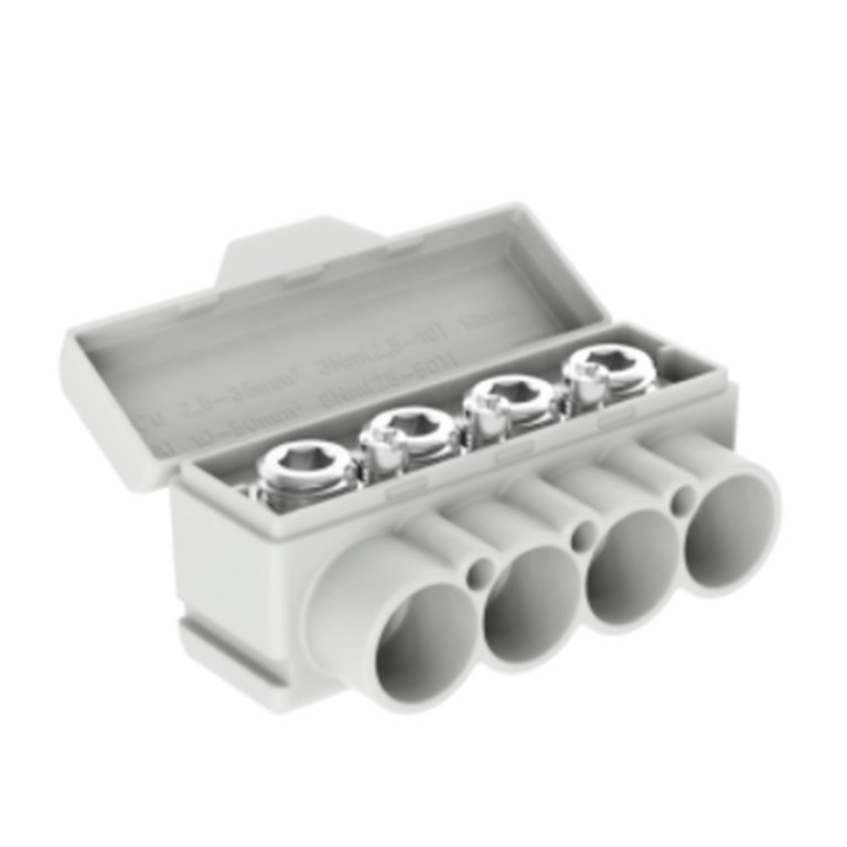 MAS4051A10 Distributivni blok SLT50-4-3 sivi, Al 4x(10-50) Cu 4x(2,5-35)+3x25mm2