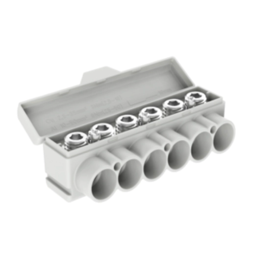 MAS6051A10 Distributivni blok SLT50-6-3 sivi, Al 6x(10-50) Cu 6x(2,5-35)+3x2,5mm2