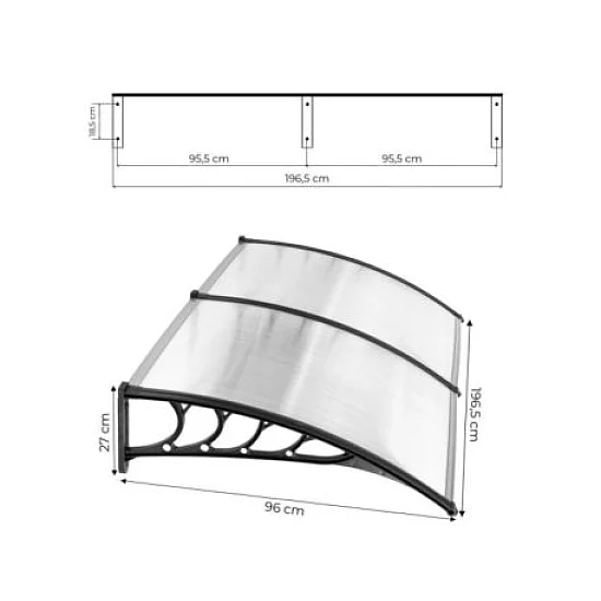 MODERNHOME NADSTREŠNICA ZA ULAZNA VRATA 200X100 CM CENA