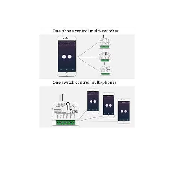 GEMBIRD GEMBIRD SMART-4GANG TUYA WIFI DIY SELF-LOCKING DALJINSKI UPRAVLJAC SMART SWITCH RELEJNI MODUL DC 5V/7-32V AC