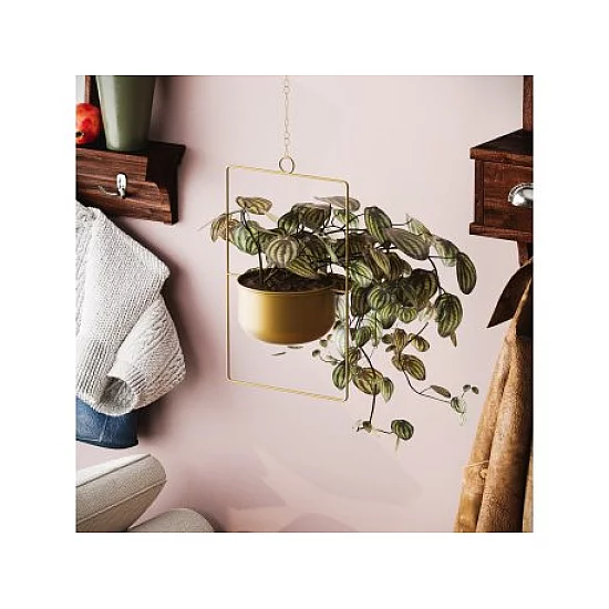 WALLXPERT DECORATIVE POT METALNA ZLATNA SAKSIJA PARAPET GOLD CENA
