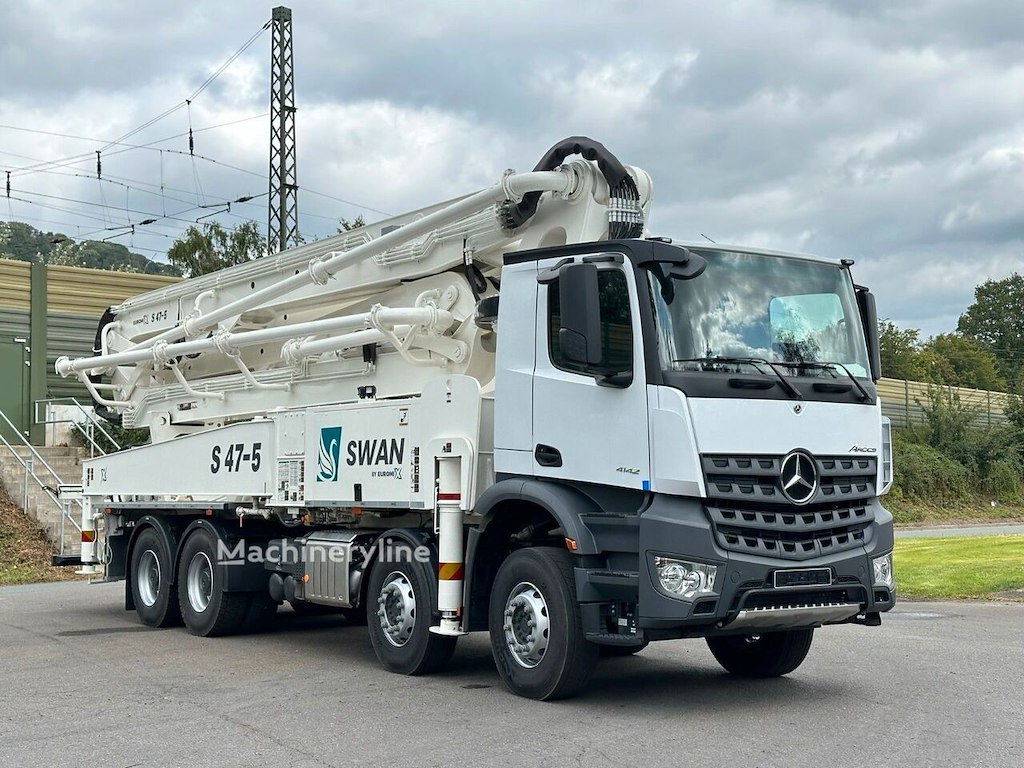 Nova Euromix MTP SWAN TSP 47-5 160RZ na šasiji Mercedes-Benz Arocs 5 4142 pumpa za beton