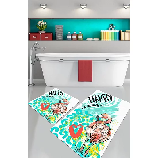 L`ESSENTIEL MAISON SET 2 PROSTIRKE ZA KUPATILO HAPPY FLAMINGO