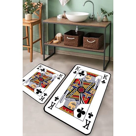 L`ESSENTIEL MAISON SET 2 PROSTIRKE ZA KUPATILO KARO PLAYING CARD
