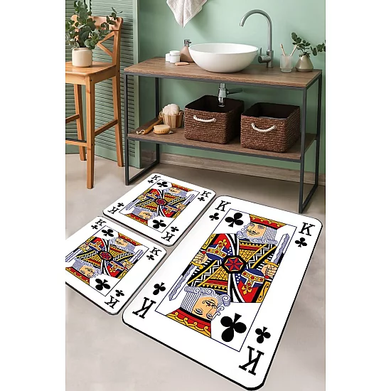 L`ESSENTIEL MAISON SET 3 PROSTIRKE ZA KUPATILO KARO PLAYING CARD