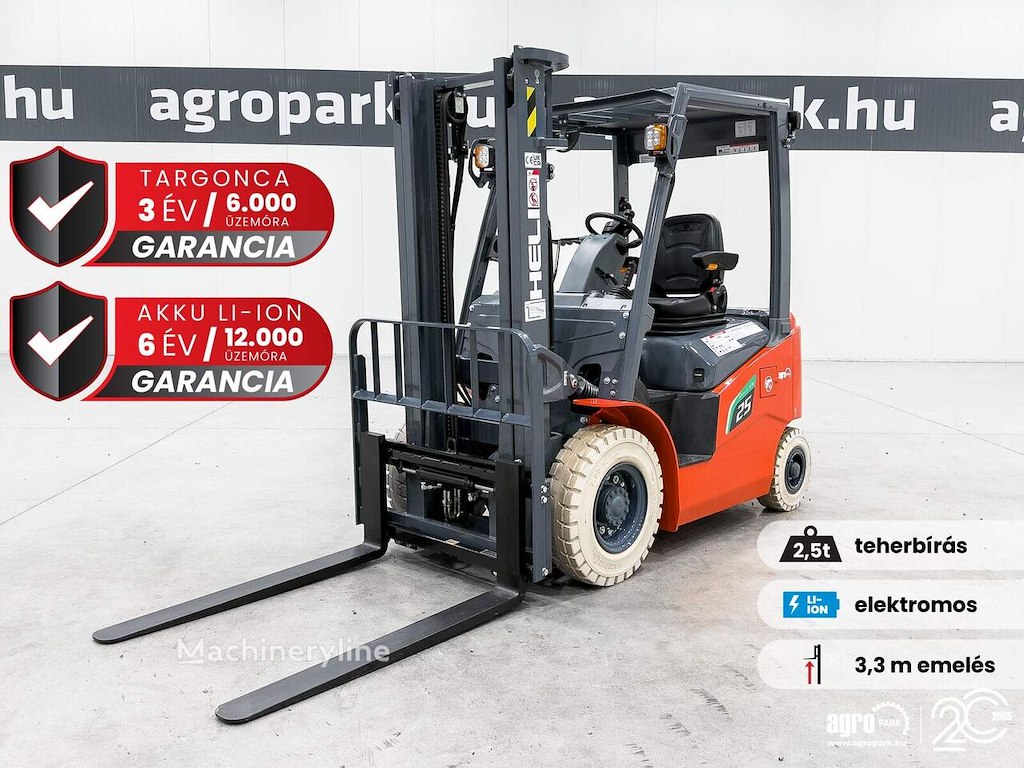 Novi Heli G2-M 2,5 ton Li-ion electric forklift with 3,3 meter lift električni viljuškar
