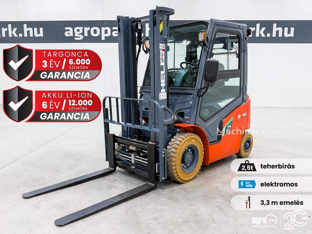 Novi Heli G2-S 2,5 ton Li-ion electric forklift with 3,3 meter lift električni viljuškar