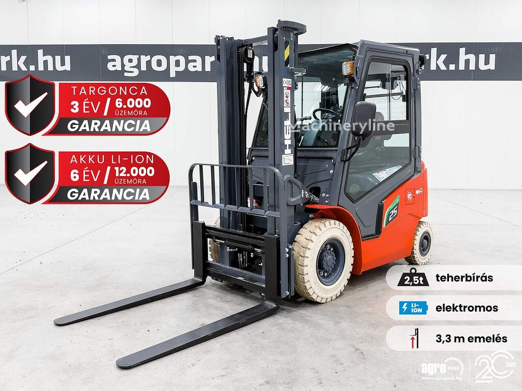 Novi Heli G2-M 2,5 ton Li-ion electric forklift with 3,3 meter lift električni viljuškar