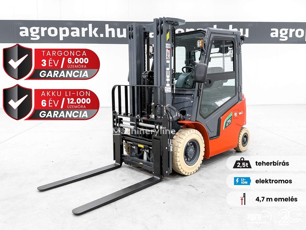 Novi Heli G2-S 2,5 ton Li-ion electric forklift with 4,7 meter lift električni viljuškar
