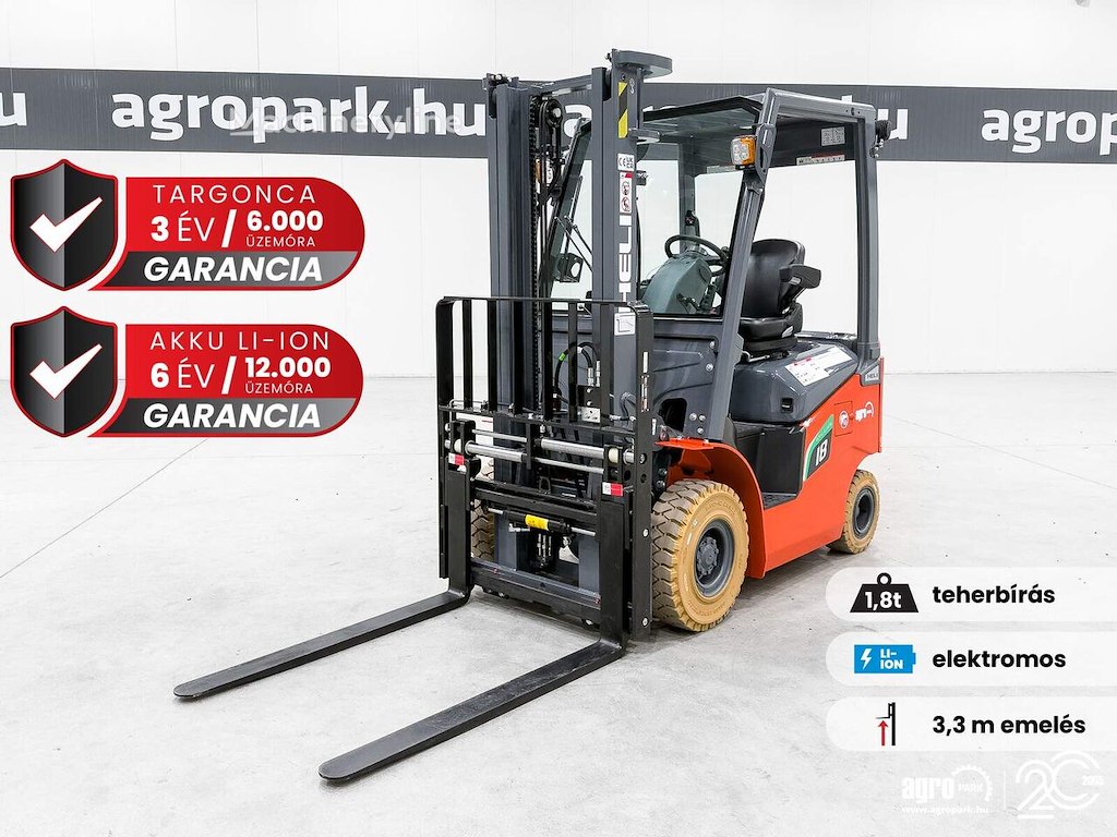 Novi Heli G2-M 1,8 ton Li-ion electric forklift with 3,3 meter lift električni viljuškar