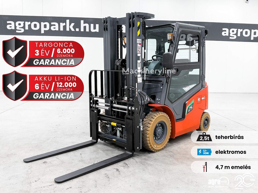 Novi Heli G2-M 2,5 ton Li-ion electric forklift with 4,7 meter lift električni viljuškar
