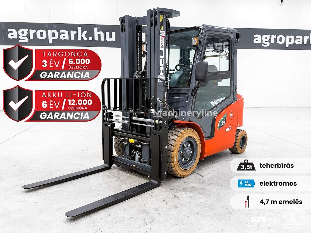 Novi Heli G2-S 3,5 ton Li-ion electric forklift with 4,7 meter lift električni viljuškar