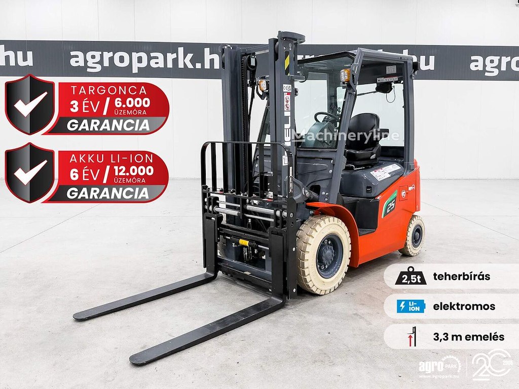 Novi Heli G2-M 2,5-ton Li-ion electric forklift with 3,3 meter lift električni viljuškar