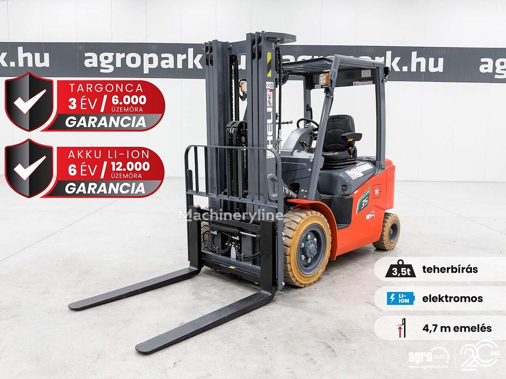 Novi Heli G2-M 3,5 ton Li-ion electric forklift with 4,7 meter lift električni viljuškar