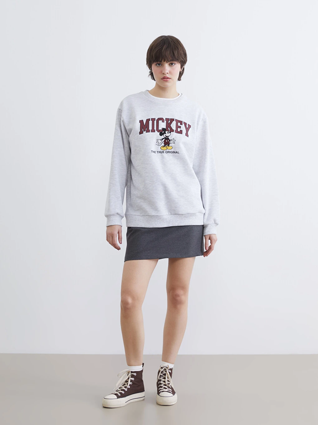 XSIDE Ženski Preveliki Dukserica Sa Štampom Mickey Mouse