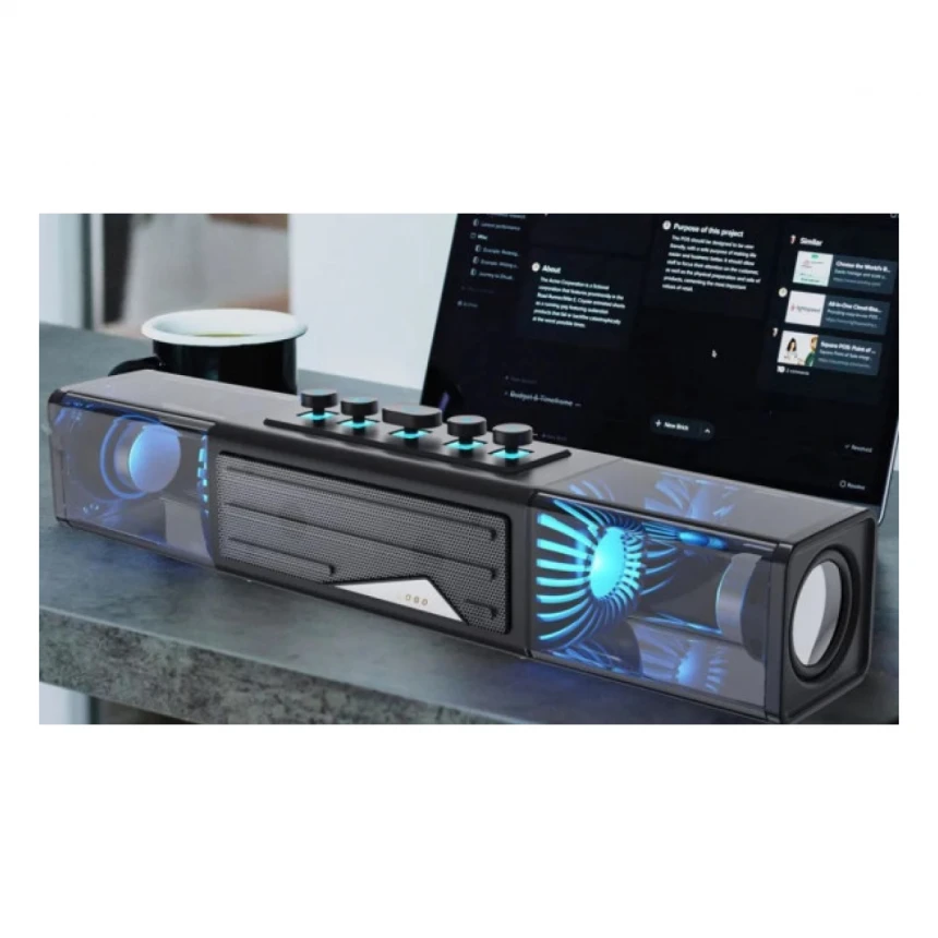 Microlab MS213B Bluetooth speaker soundbar 2x10W, Baterija 3.7V/4000mA USB, SD, AUX, LED/black