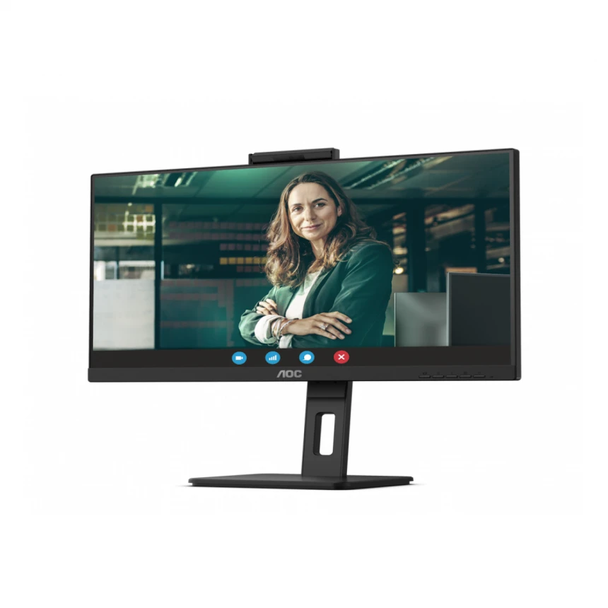 Monitor AOC Q27P3QW 27"/IPS/2560X1440/75/4ms GTG/HDMI2X,DP,USB/VESA/zvucnici/kamera/crna