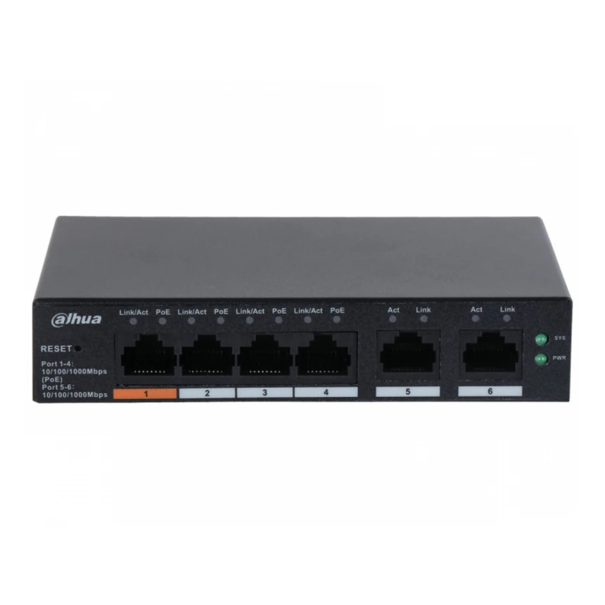 DAHUA CS4006-4GT-60 6-Port Cloud Managed Desktop Gigabit Switch with 4-Port PoE