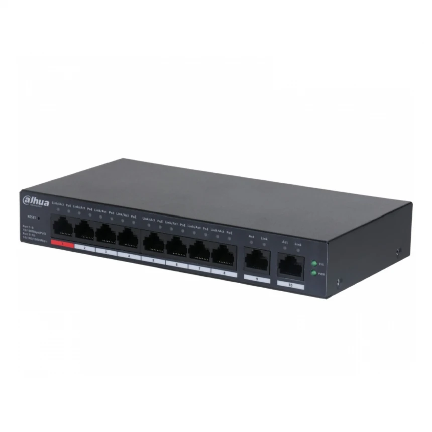 DAHUA CS4010-8ET-110 10-Port Cloud Managed Desktop Switch with 8-Port PoE