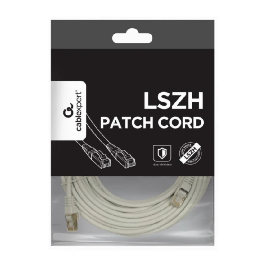 PP6A-LSZHCU-15M Gembird Mrezni kabl, SFTP CAT.6A BAKARNI LSZH Patch cord 15m Grey