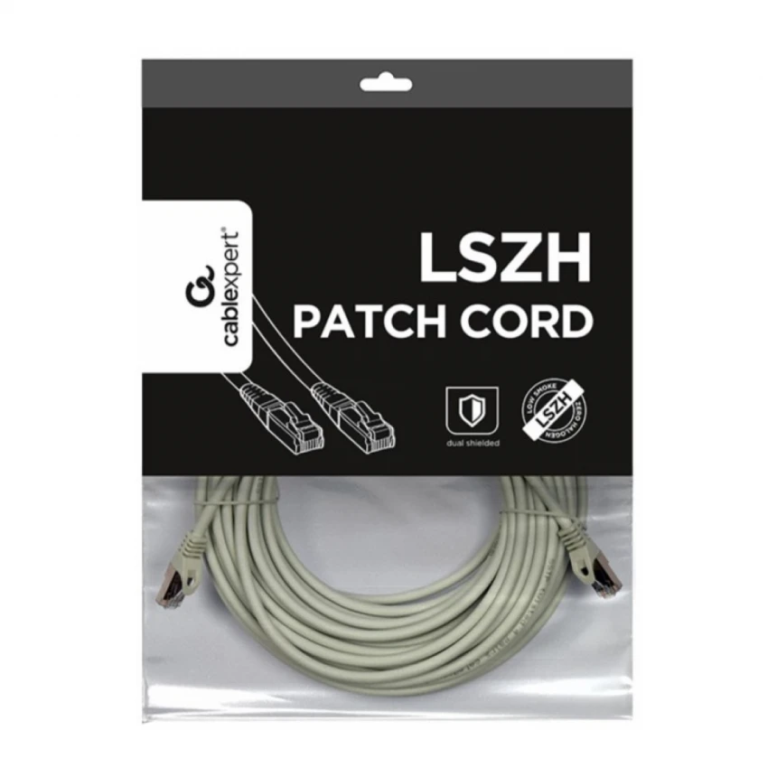 PP6A-LSZHCU-20M Gembird Mrezni kabl, SFTP CAT.6A BAKARNI LSZH Patch cord 20m Grey