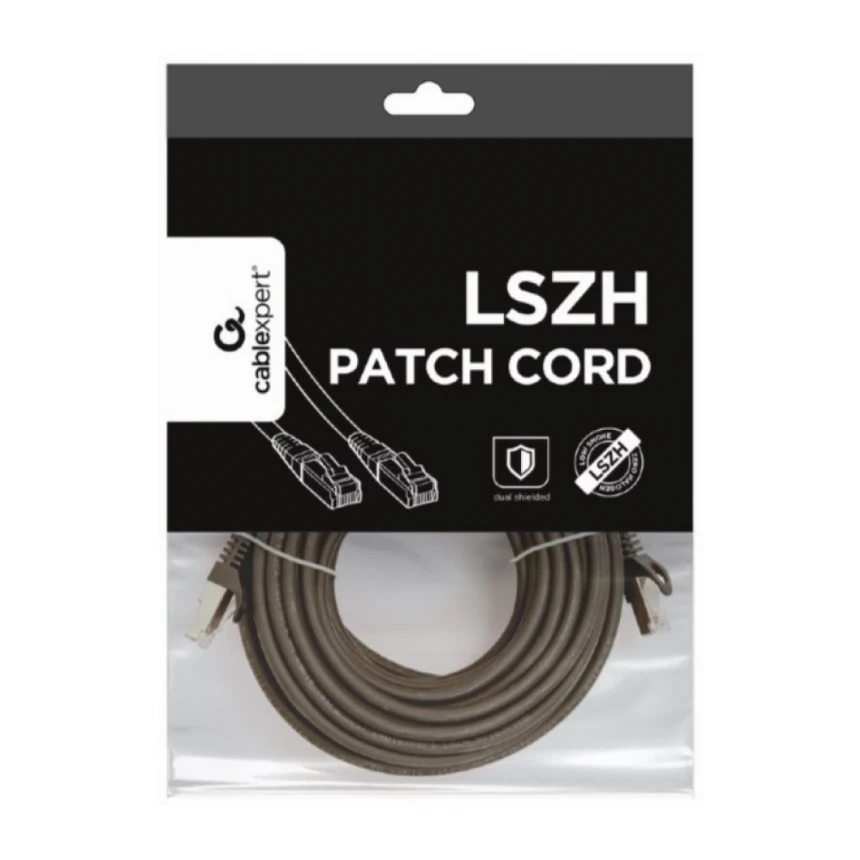 PP6A-LSZHCU-BK-10M Gembird Mrezni kabl, SFTP CAT.6A BAKARNI LSZH Patch cord 10m Black