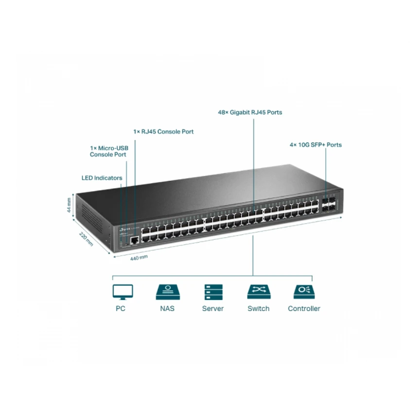 TP-LINK SG3452X 48-port Gigabit Uprav.switch 4 10GE