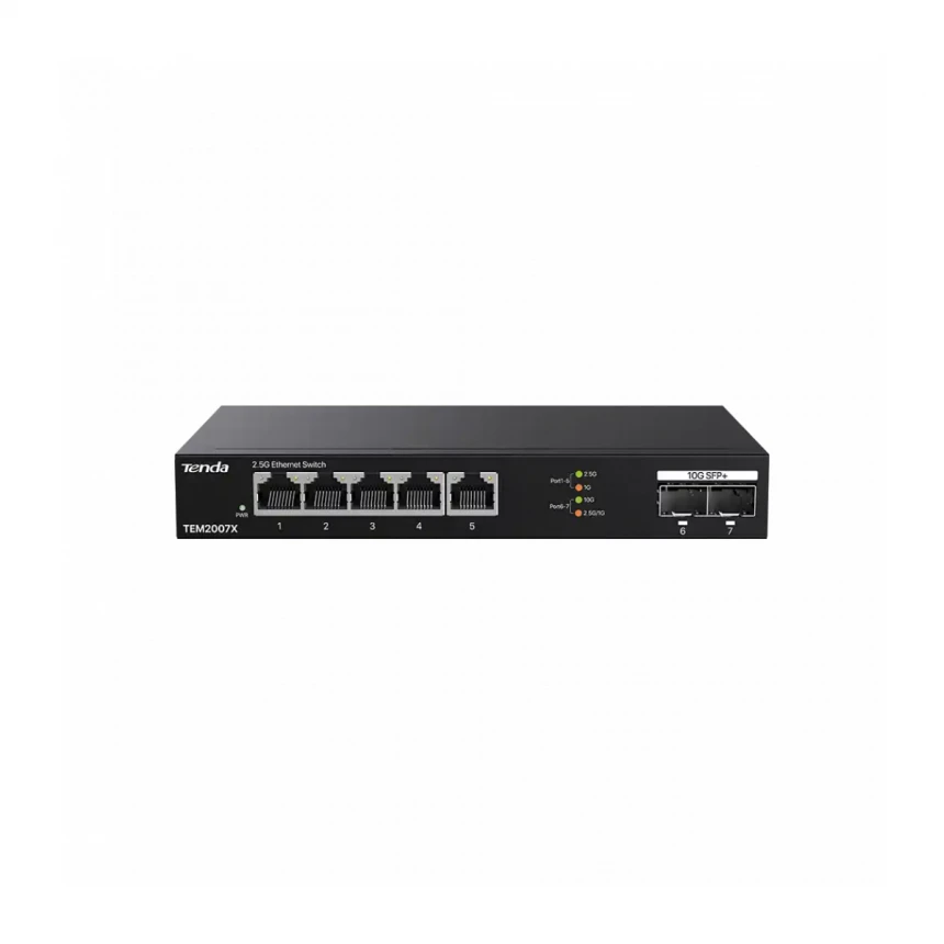 Svič 2.5Gbps 5-port Tenda TEM2007X Metal case/2x10G SFP+