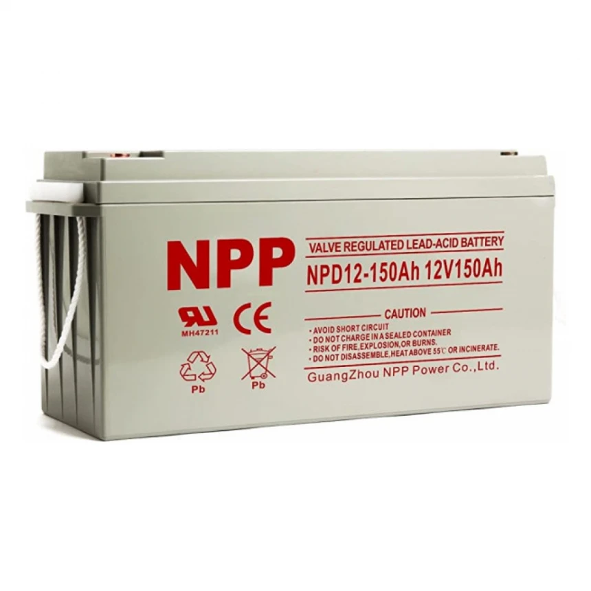 NPP NPG12V-150Ah, GEL BATTERY, C20=150AH, T16, 485*172*240*240, 38,5KG, Light grey