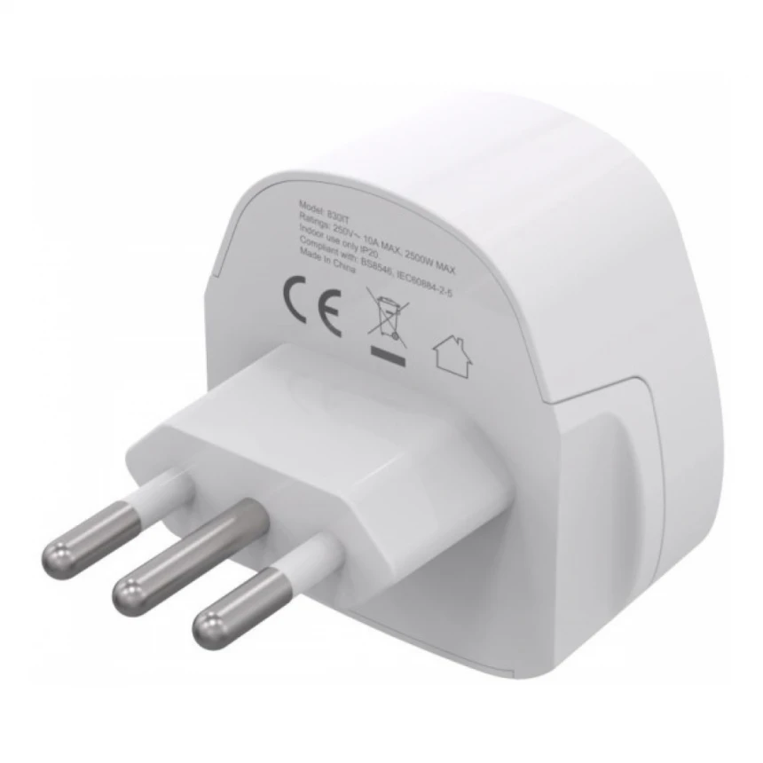 Travel adapter A-AC-ITMINTF Gembird IT suko 10A