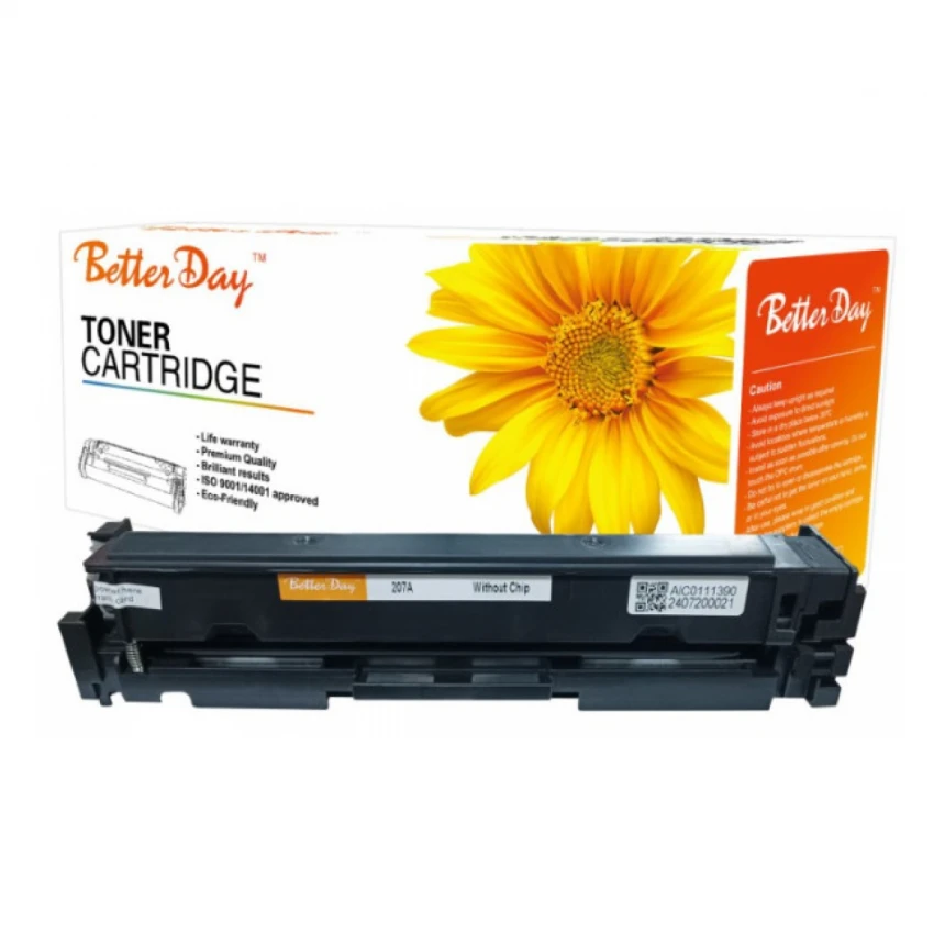 Toner BetterDay 207A(W2211A) M255/M283 zam. kaseta za HP Cyan 1.6k (bez cipa)