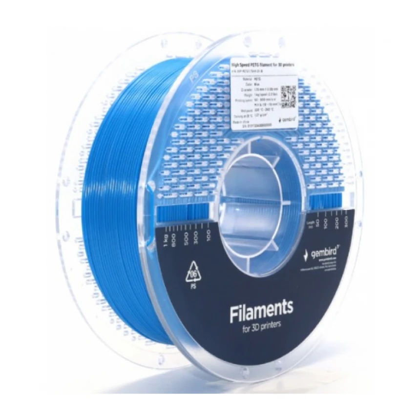 3DP-PETG1.75HY-01-B PETG filament velike brzine za 3D stampac 1.75mm, kotur 1KG BLUE
