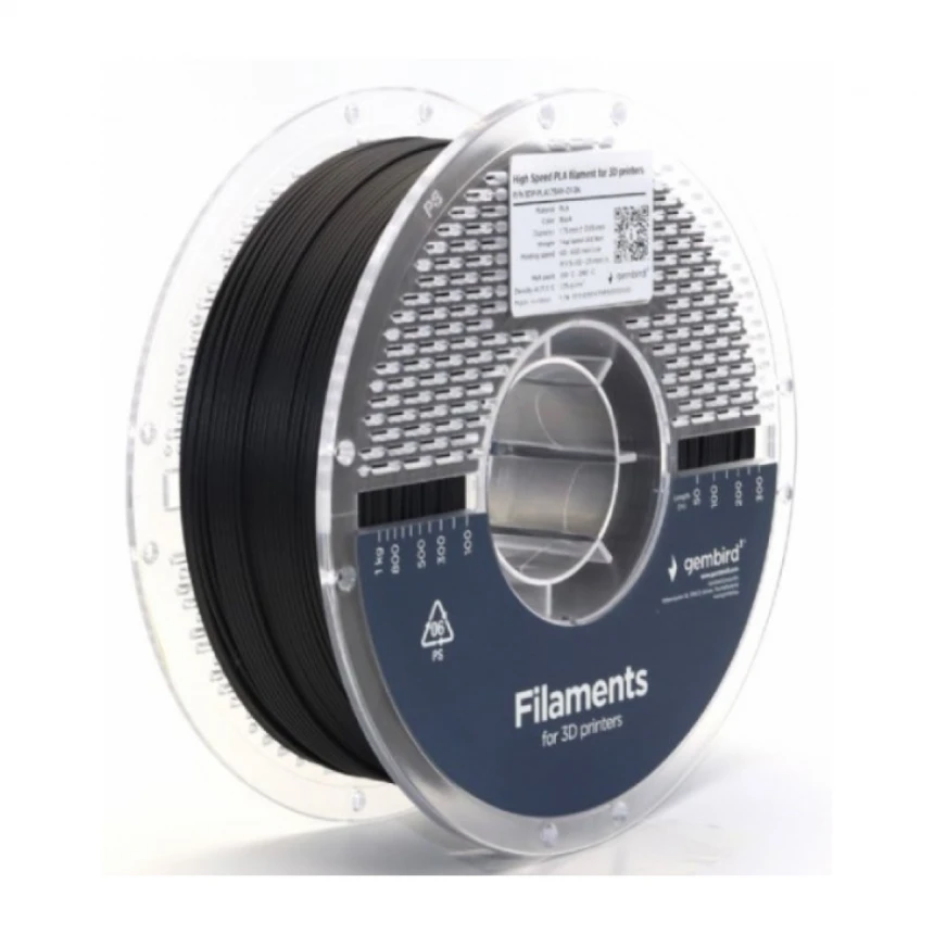 3DP-PLA1.75HY-01-BK PLA filament velike brzine za 3D stampac 1.75mm, kotur 1KG BLACK
