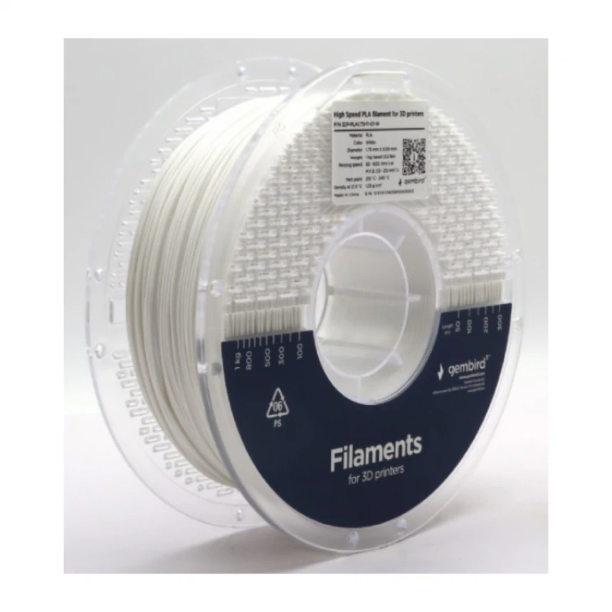 3DP-PLA1.75HY-01-W PLA filament velike brzine za 3D stampac 1.75mm, kotur 1KG WHITE