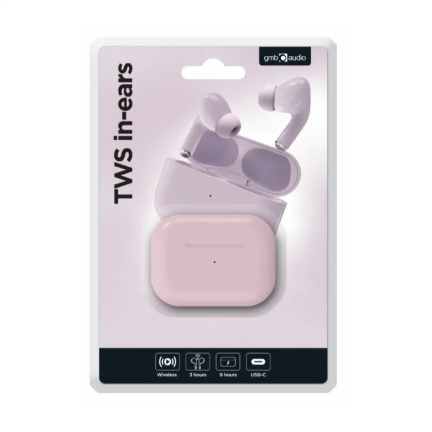 TWS-03-P Gembird bluetooth V5.0 slusalice, TWS, pink