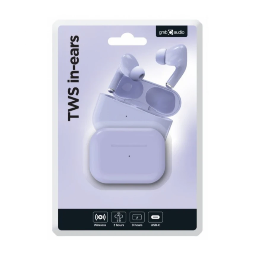 TWS-03-V Gembird bluetooth V5.0 slusalice, TWS, violet