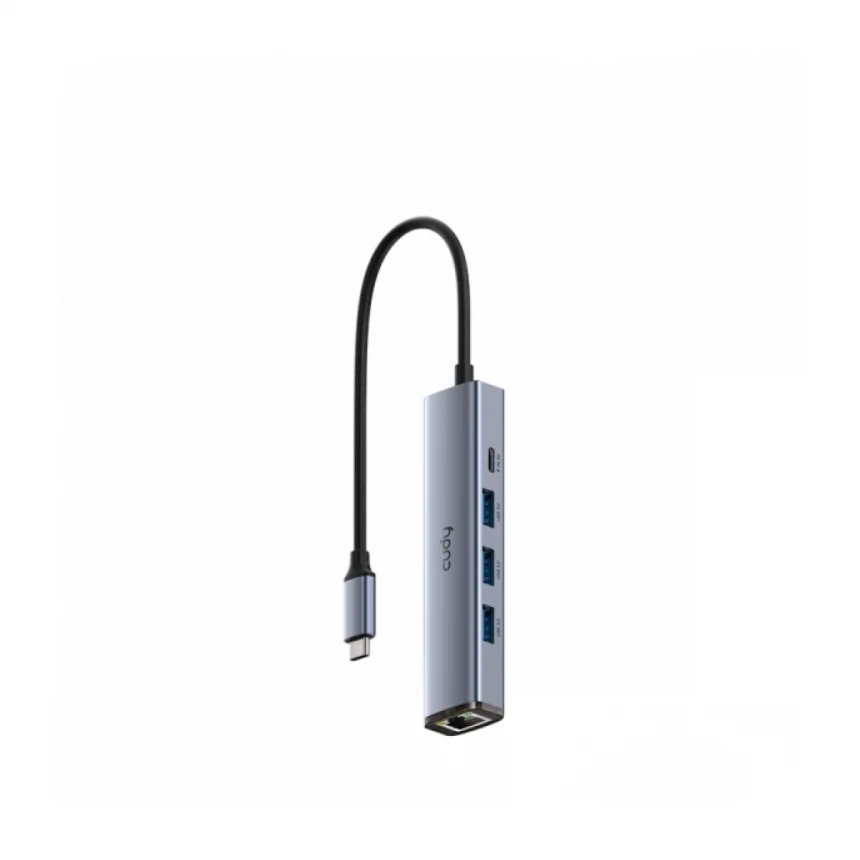 Adapter-konverter Cudy UH605 USB Tip C-3xUSB 3.0+RJ45